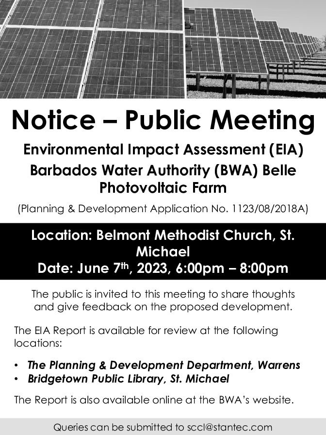 Notice – Environmental Impact Assessment (EIA) Meeting | Barbados Water ...